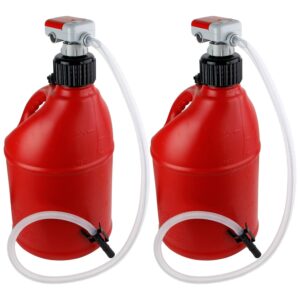 2pk of tera pump trfa01-xl 4 aa battery powered auto stop pump - included 4x gas can/racing can fittings 4.25ft long hose [ 2.3 gpm ] transfer rate for gas diesel e15 e85 fuels (gas can not included)