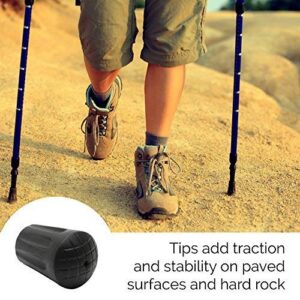 4 Pack Replacement Rubber Walking Pole Tips for Standard Trekking Poles