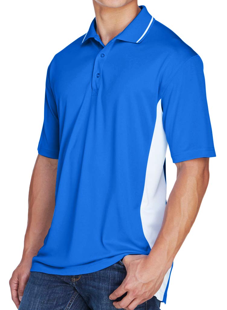 Ford Oval Pocket Print Two Tone Polo, Royal 5XL