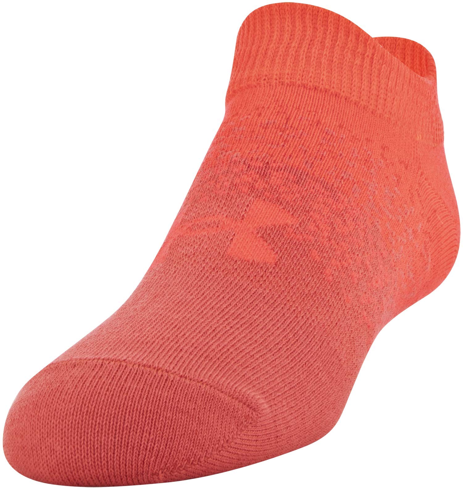 Under Armour Essential No Show Socks, 6-pair, White Daiquiri Red Assorted, Shoe Size: Youth 13.5K-4Y