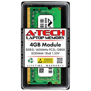 a-tech 4gb ram replacement for samsung m471b5173qh0-yk0 | ddr3/ddr3l 1600mhz pc3l-12800 1rx8 1.35v sodimm 204-pin memory module