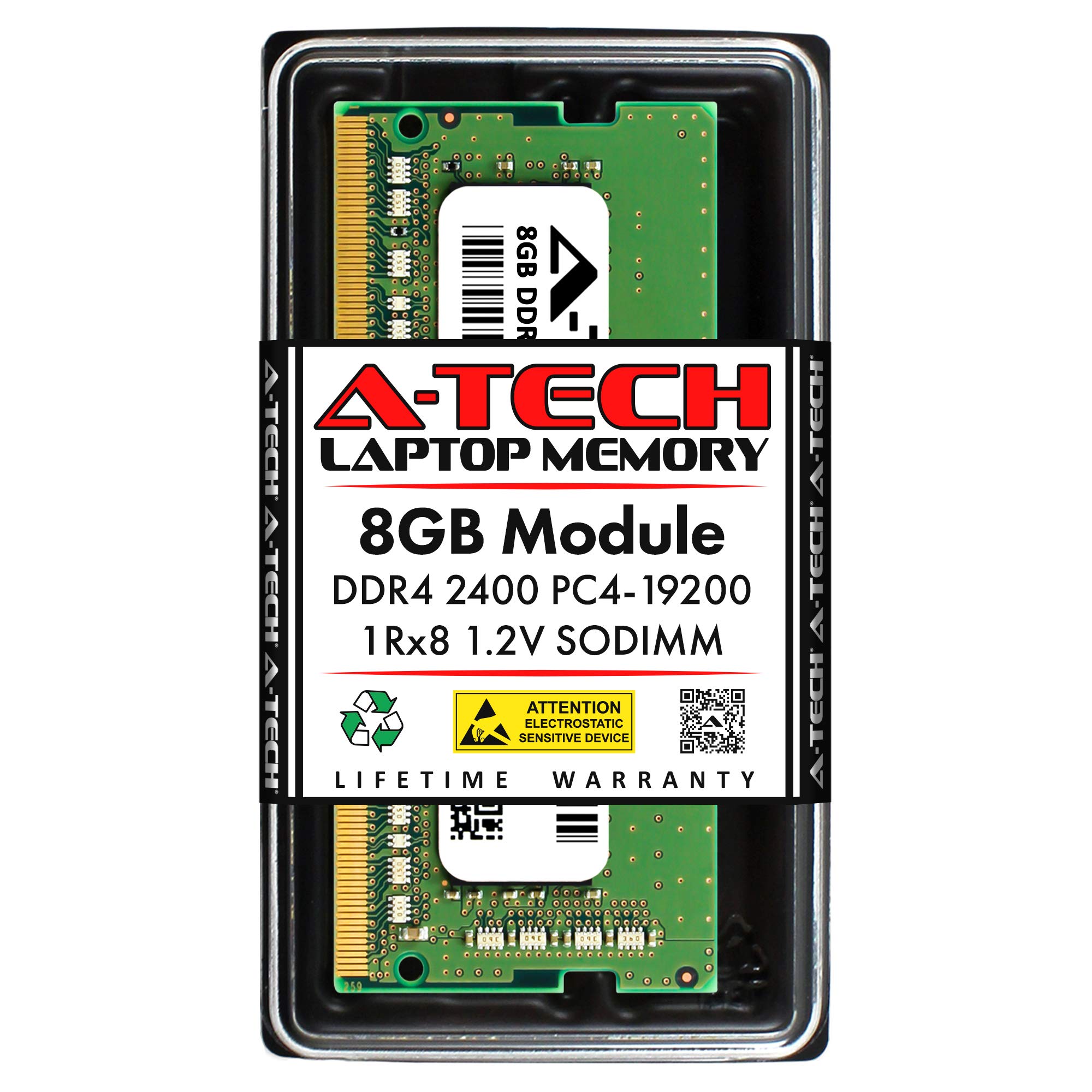 A-Tech 8GB RAM Replacement for CT8G4SFS824A | DDR4 2400MHz PC4-19200 (PC4-2400T) CL17 SODIMM 1Rx8 1.2V Non-ECC SO-DIMM 260-Pin Laptop, Notebook Memory Module