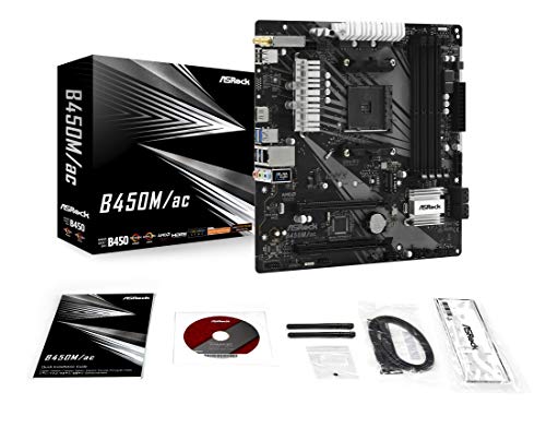 Asrock B450M/AC AM4 B450 Motherboard