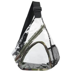 hulisen clear sling bag, clear bag stadium approved, transparent shoulder crossbody backpack chest casual daypack