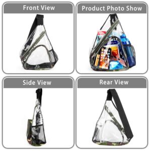 HULISEN Clear Sling Bag, Clear Bag Stadium Approved, Transparent Shoulder Crossbody Backpack Chest Casual Daypack