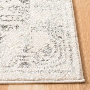 SAFAVIEH Tulum Collection Area Rug - 5'3" x 7'6", Ivory & Grey, Moroccan Boho Distressed Design, Non-Shedding & Easy Care, Ideal for High Traffic Areas in Living Room, Bedroom (TUL271A)