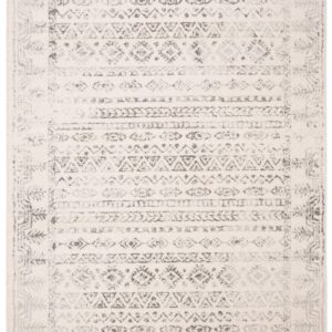 SAFAVIEH Tulum Collection Area Rug - 5'3" x 7'6", Ivory & Grey, Moroccan Boho Distressed Design, Non-Shedding & Easy Care, Ideal for High Traffic Areas in Living Room, Bedroom (TUL271A)