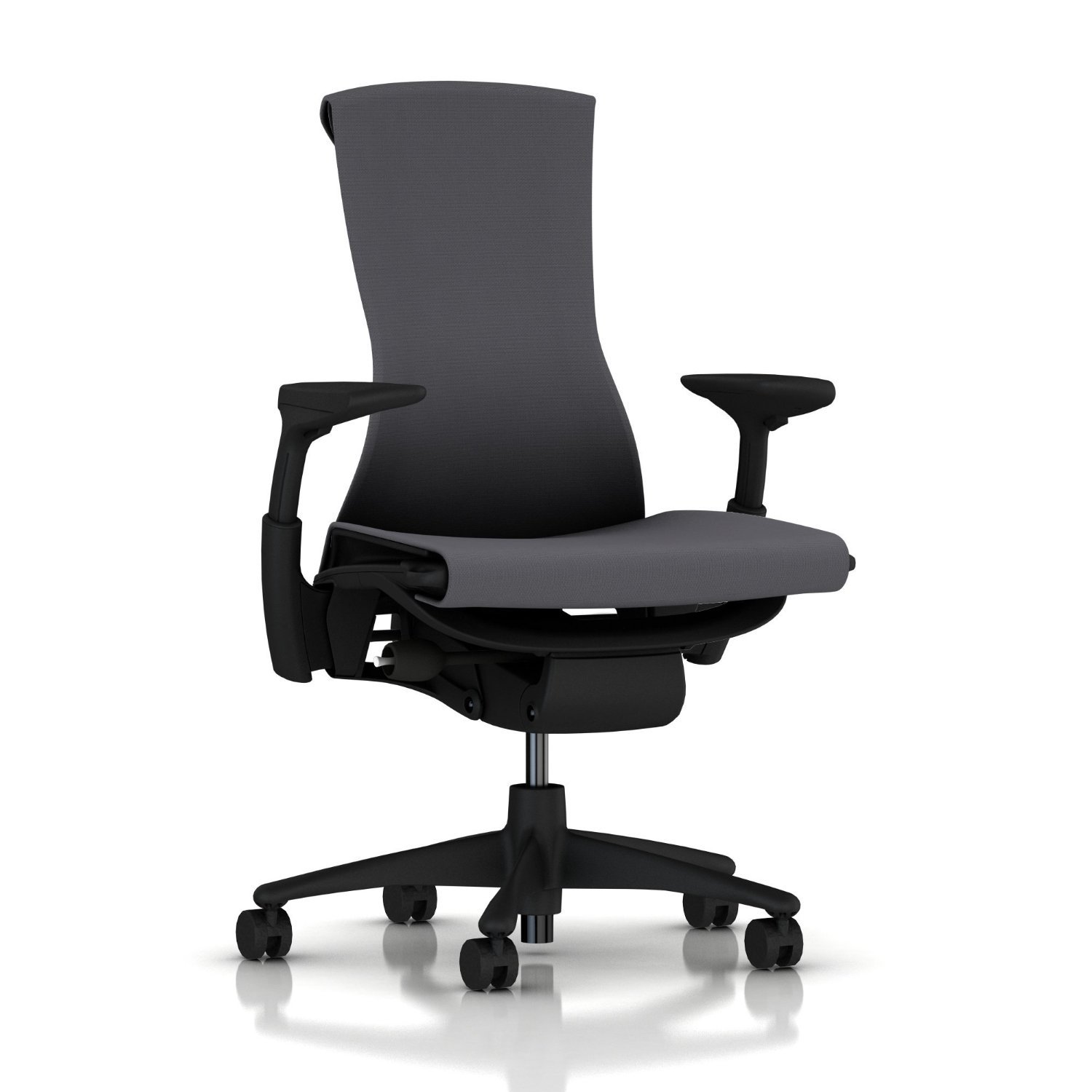 Herman Miller Embody Ergonomic Office Chair | Fully Adjustable Arms and Carpet Casters | Charcoal Rhythm