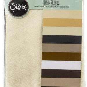 Sizzix Surfacez-Making Essential Felt Sheets 10PK (10 Colours Neutrals), Multicolour