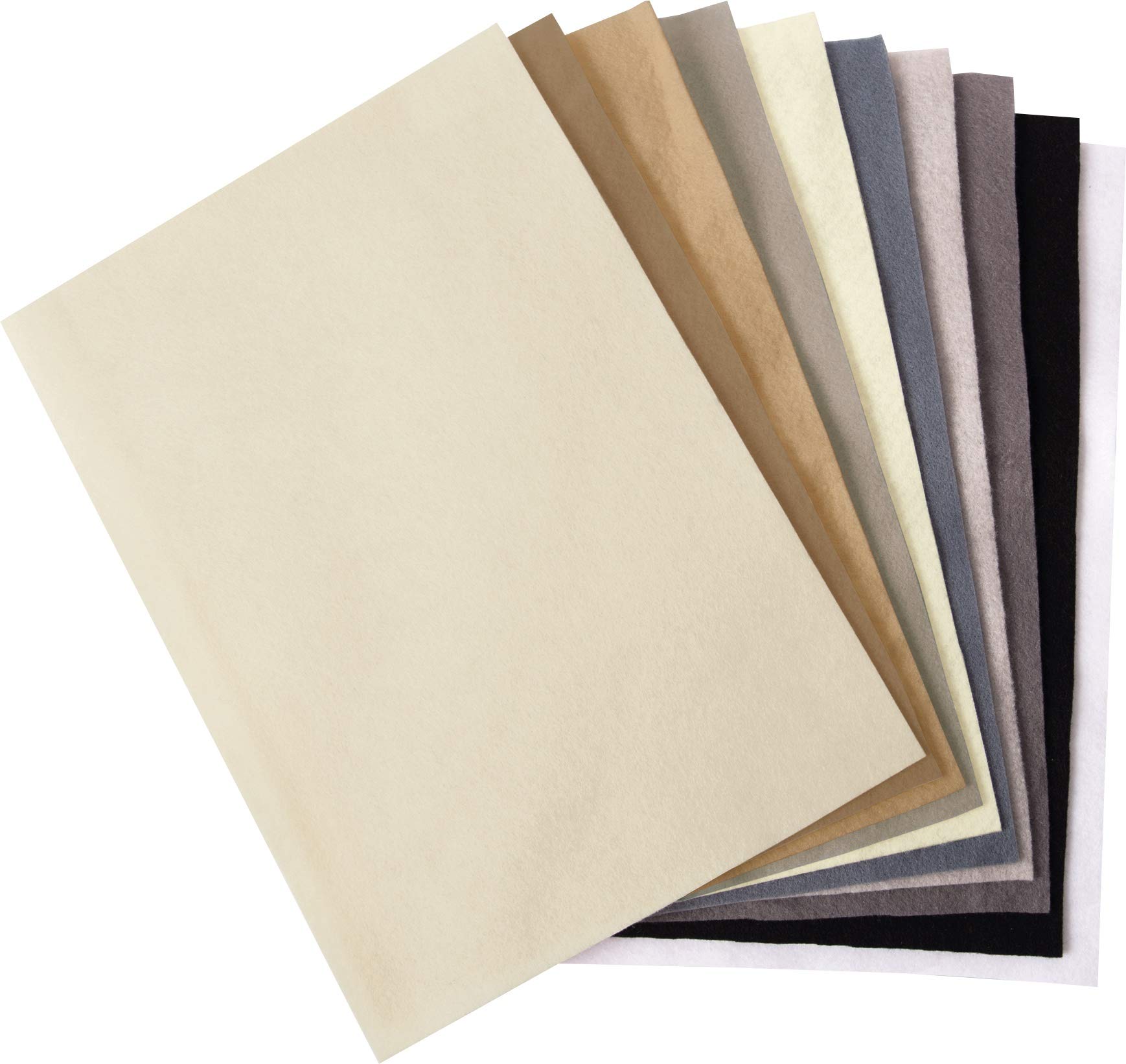 Sizzix Surfacez-Making Essential Felt Sheets 10PK (10 Colours Neutrals), Multicolour