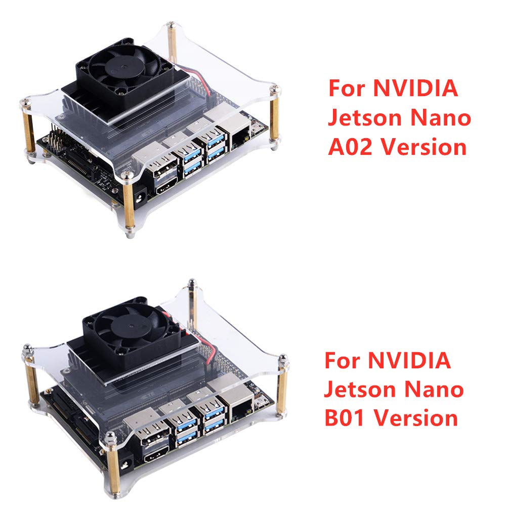 GeeekPi Jetson Nano Case (Support Jetson Nano B01 and A02 Version), Jetson Nano Case with Fan for NVIDIA Jetson Nano Developer Kit Small AI Powerful Computer