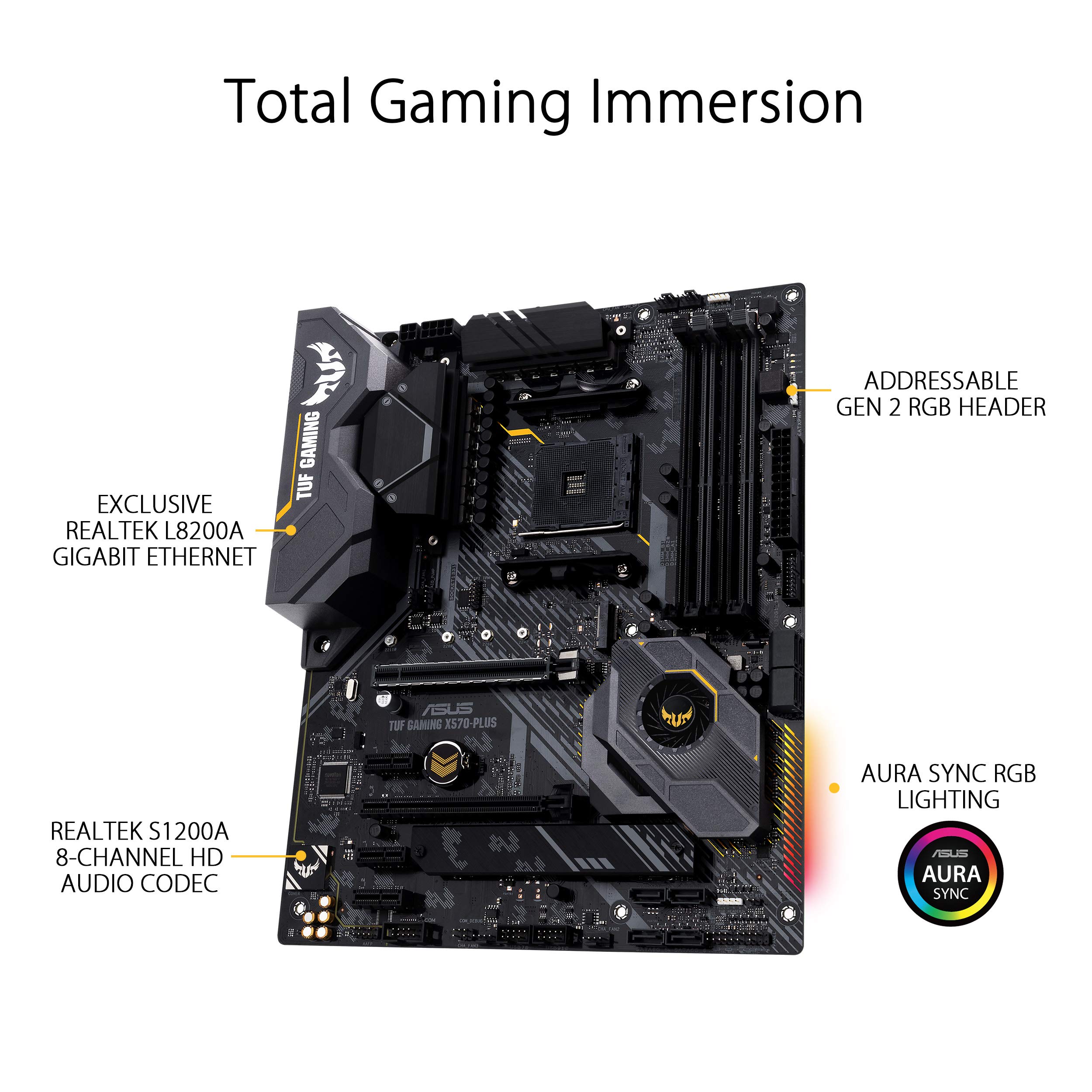 ASUS AM4 TUF Gaming X570-Plus AM4 Zen 3 Ryzen 5000 & 3rd Gen Ryzen ATX Motherboard with PCIe 4.0, Dual M.2, 12+2 with Dr. MOS Power Stage, HDMI