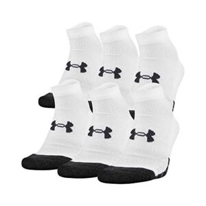 under armour adult performance tech low cut socks (3 and 6 pack) , white (6-pairs) , large