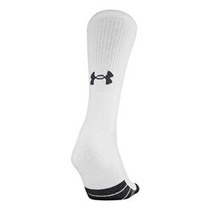 Under Armour Adult Performance Tech Crew Socks, Multipairs , White (6-Pairs) , Large