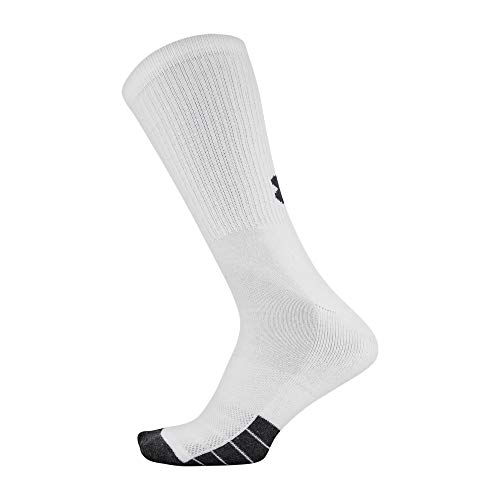 Under Armour Adult Performance Tech Crew Socks, Multipairs , White (6-Pairs) , Large