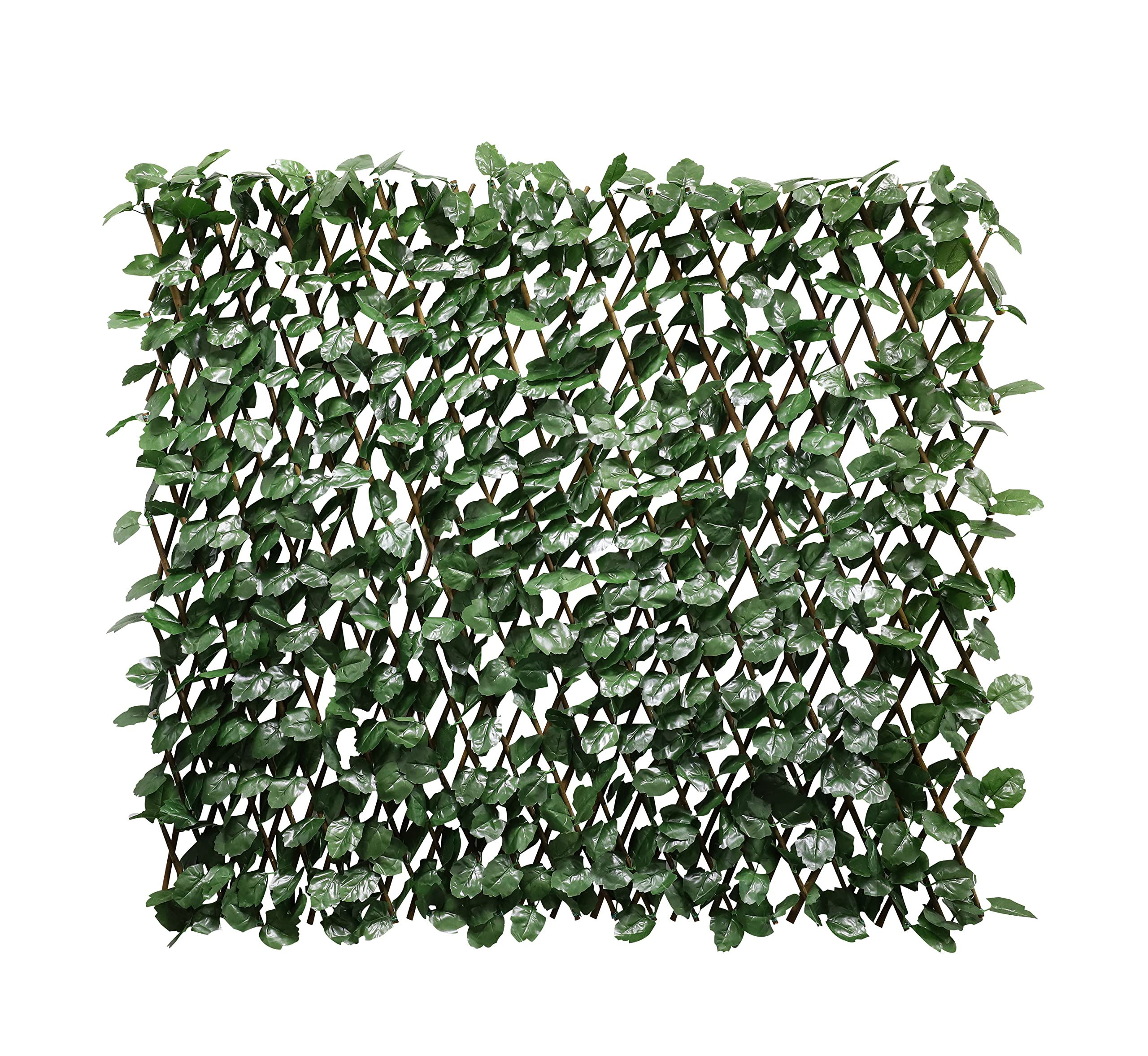 Artificial Expandable Ivy Leaf Faux Leaves Privacy Fence Screen for Outdoor Indoor Backyard Patio Balcony (Single Sided Leaves, 2 Packs)