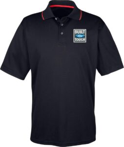 ford built ford tough pocket print two tone polo, black 3xl