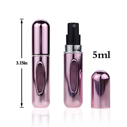 Portable Mini Refillable Perfume Atomizer Bottle Spray, Scent Pump Case for Travel 4 Pcs Pack of 5ml