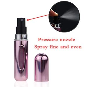 Portable Mini Refillable Perfume Atomizer Bottle Spray, Scent Pump Case for Travel 4 Pcs Pack of 5ml