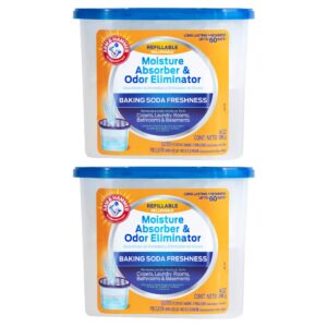 arm & hammer ah refillable tub 2 amazon moisture absorber, 14 oz (2 pack), white,blue, 28 oz