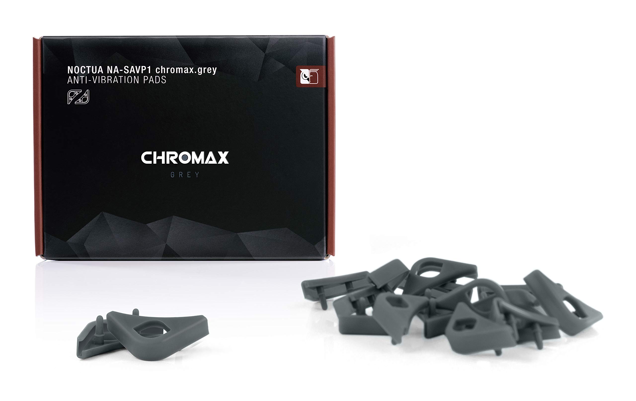 Noctua NA-SAVP1 chromax.Grey, Anti-Vibration Pads for 120/140mm Noctua Fans (16-Pack, Grey)