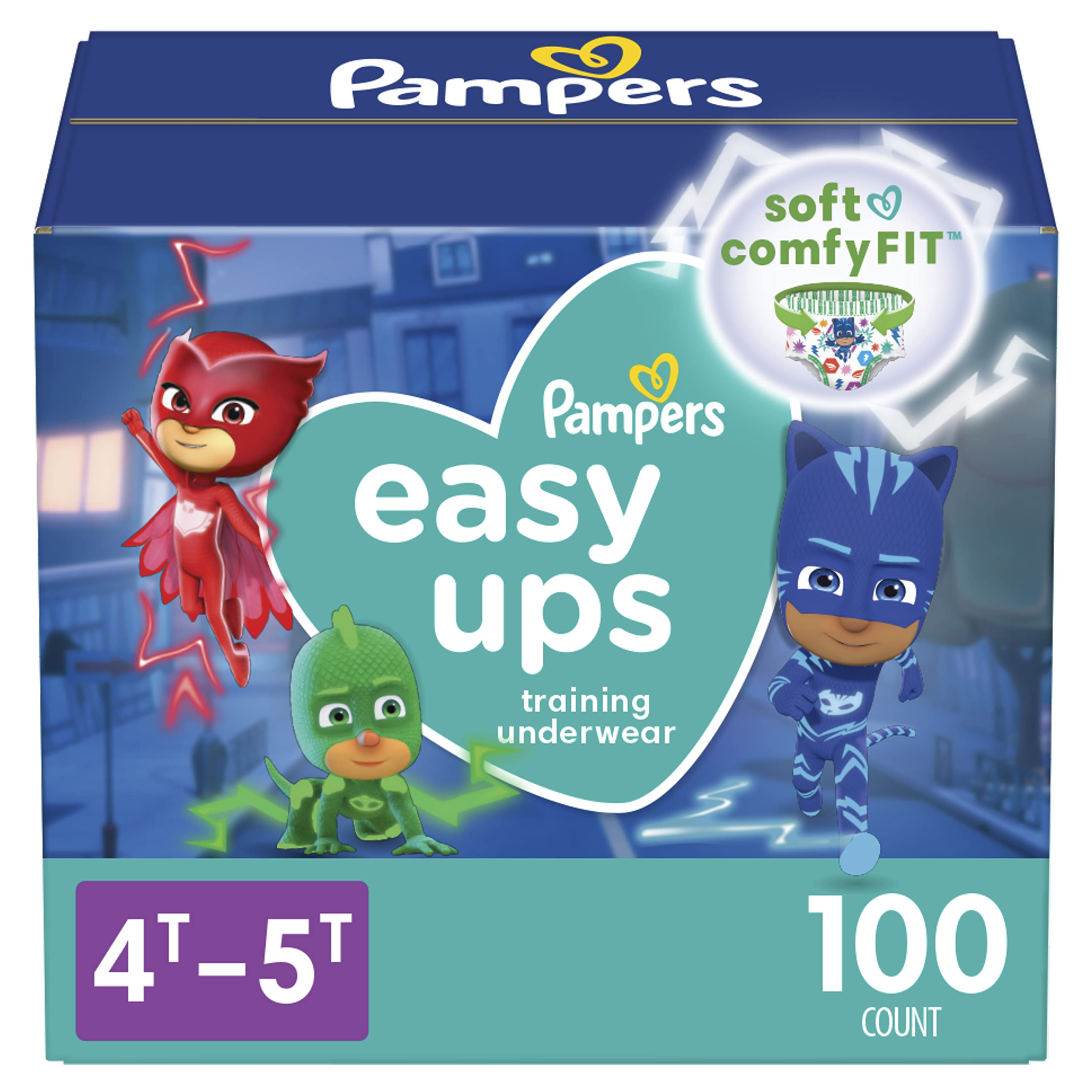 Pampers Easy Ups Boys & Girls Potty Training Pants - Size 4T-5T, 100 Count, Training Underwear (Packaging May Vary)