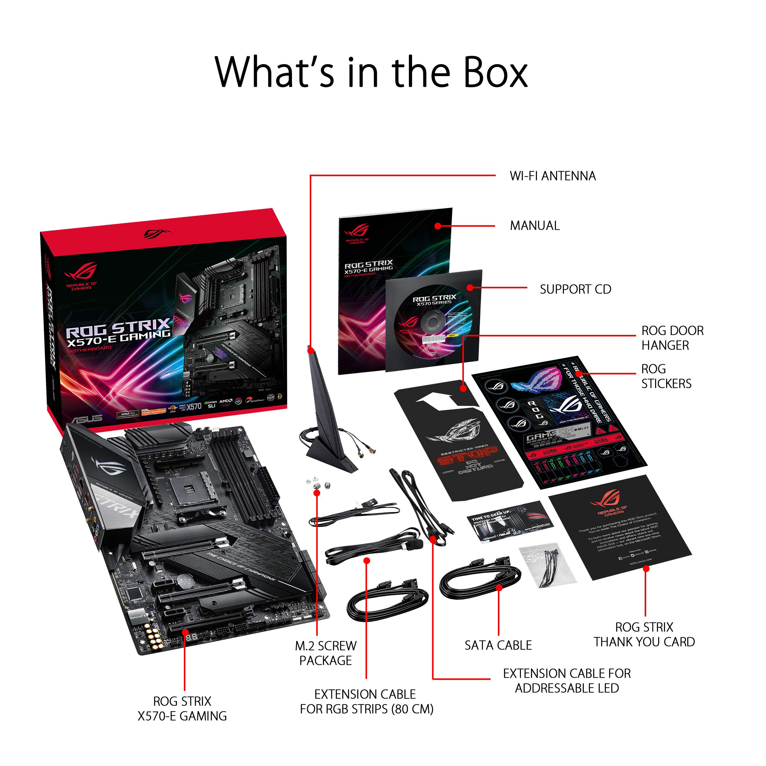 ASUS ROG Strix X570-E Gaming ATX Motherboard- PCIe 4.0, Aura Sync RGB Lighting, 2.5 Gbps and Intel Gigabit LAN, WIFI 6 (802.11Ax), Dual M.2 Heatsinks