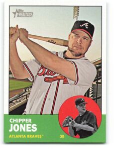 2012 topps heritage #347 chipper jones braves mlb baseball card nm-mt