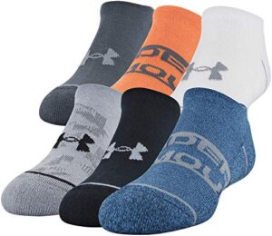 under armour youth essential lite no show socks, 6-pairs , blue/assorted , small