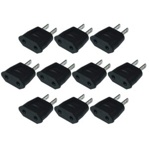 eu euro europe to us usa power jack wall plug converter travel adapter adaptor (10 pcs)