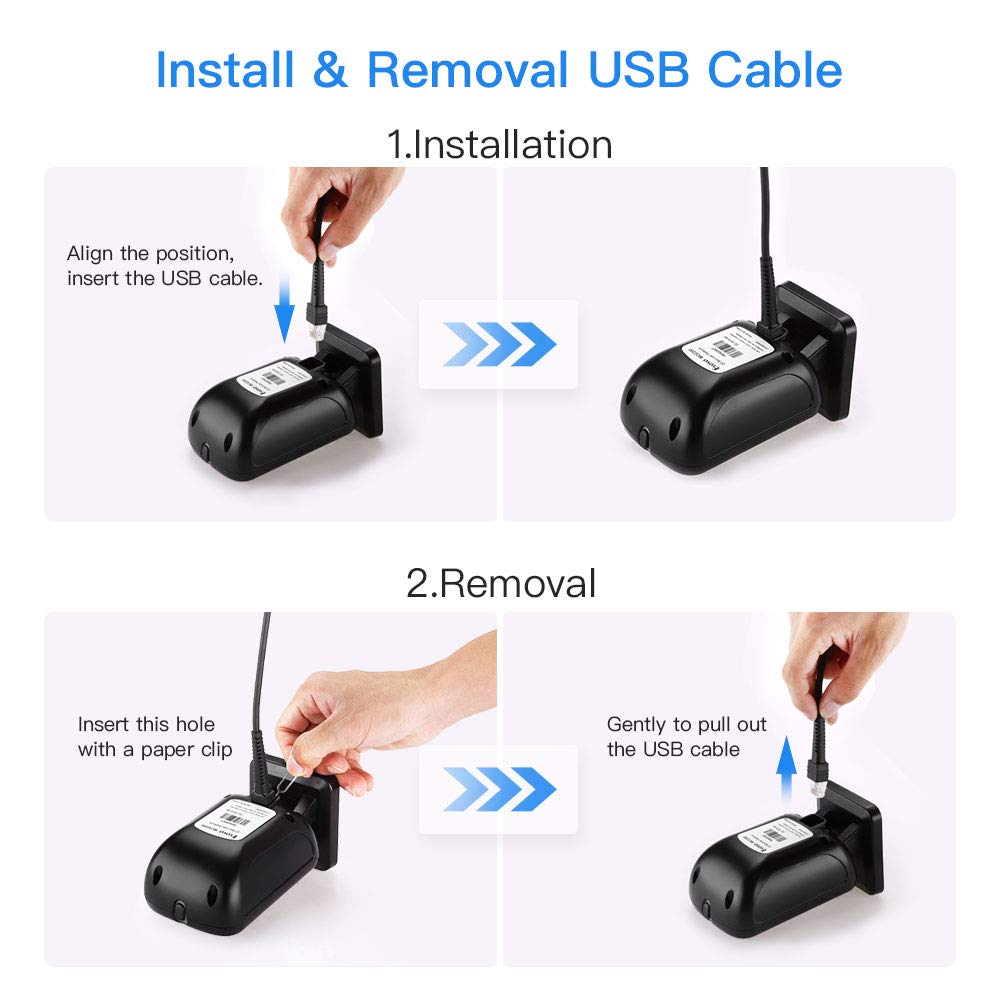 Eyoyo 1D 2D Desktop Barcode Scanner, Omnidirectional Hands-Free USB Wired Barcode Reader, Capture Barcodes from Mobile Phone Screen, Automatic Image Sensing for Supermarket Library Retail Store