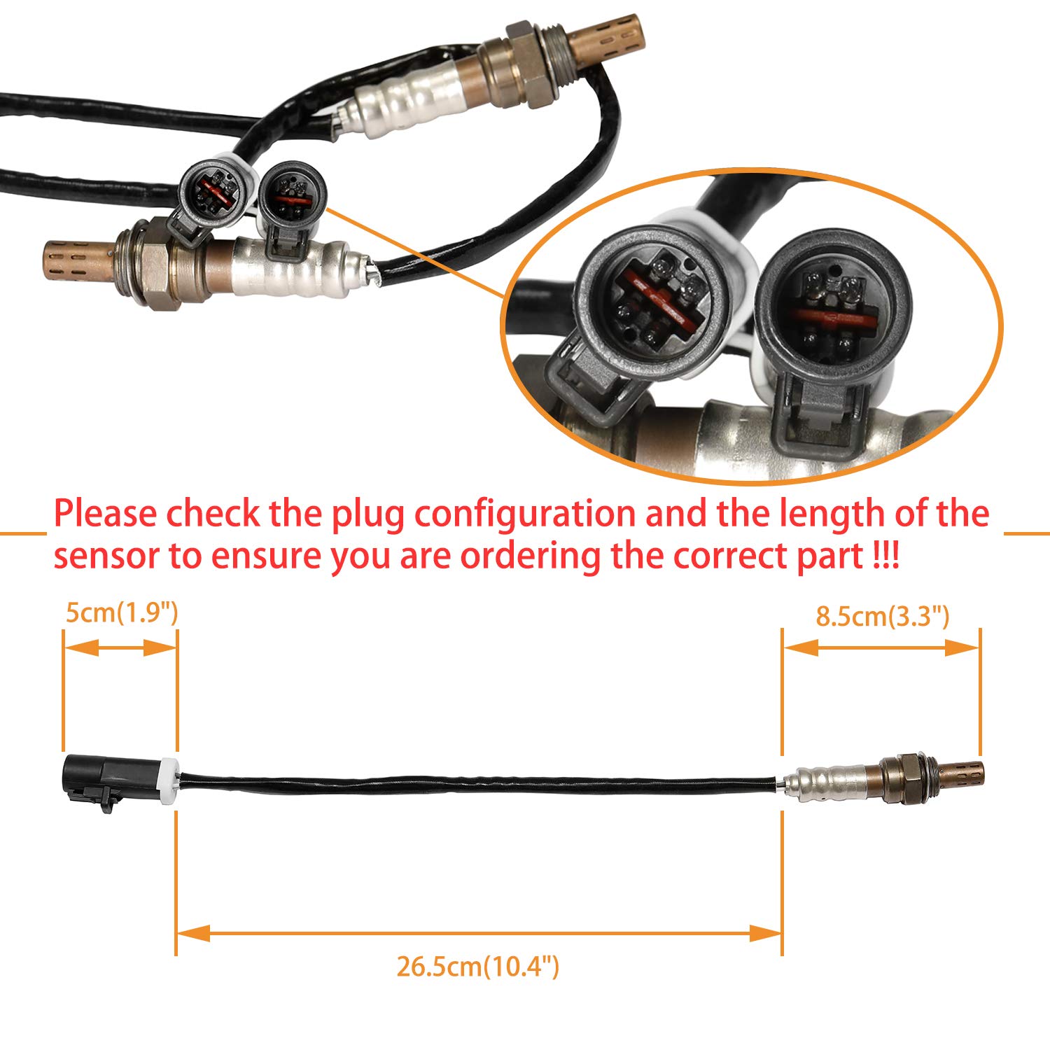 Oxygen Sensor Upstream Downstream O2 2Pcs | Compatible with Ford F150 F250 Ranger Expedition Explorer Escape, Mazda Tribute, Lincoln & More Replace# 15717, 15716, 15664, ZZC318861