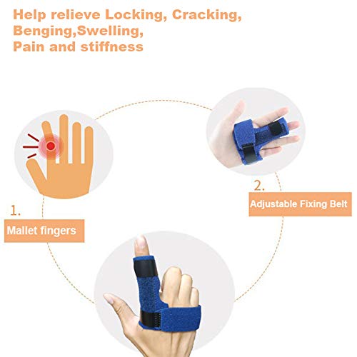 Mcvcoyh Trigger Finger Splint, Finger Knuckle Support Brace, Adjustable Brace for Straightening Curved, Bent, Locked and Mallet Finger Thumb,Ring,Index(Right)