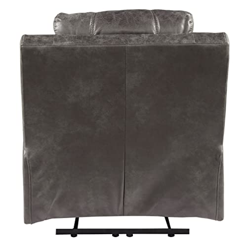 Signature Design by Ashley Erlangen Faux Leather Power Recliner with Adjustable Headrest & USB Charging Port, Gray