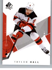 2018-19 sp authentic hockey #10 taylor hall new jersey devils official nhl trading card from upper deck (ud)