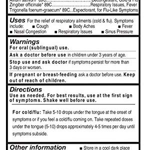 Forces of Nature Cold and Flu, Organic Maximum Strength Homeopathic Medicine, 0.34 Fl Oz, Immune Support & Multi Symptom Relief from Sinus, Cough, Fever, Sore Throat & Runny Nose, Non-Drowsy