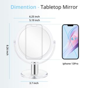 Fabuday Magnifying Makeup Mirror Double Sided, 1X 10X Magnification Mirror, Table Top Vanity Mirror, Transparent