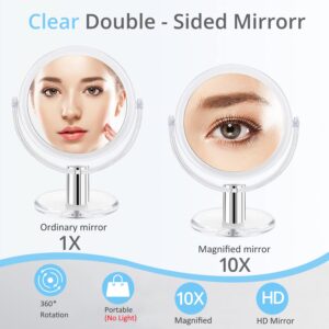 Fabuday Magnifying Makeup Mirror Double Sided, 1X 10X Magnification Mirror, Table Top Vanity Mirror, Transparent