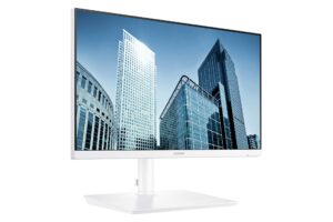 samsung sh850 series 24-inch wqhd (2560x1440) computer monitor, display port, hdmi, usb-c, height adjustable stand, 3 yr wrnty (ls24h851qfnxza), white