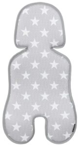 manito clean infant carseat 3d mesh seat pad/cushion/liner (star grey)