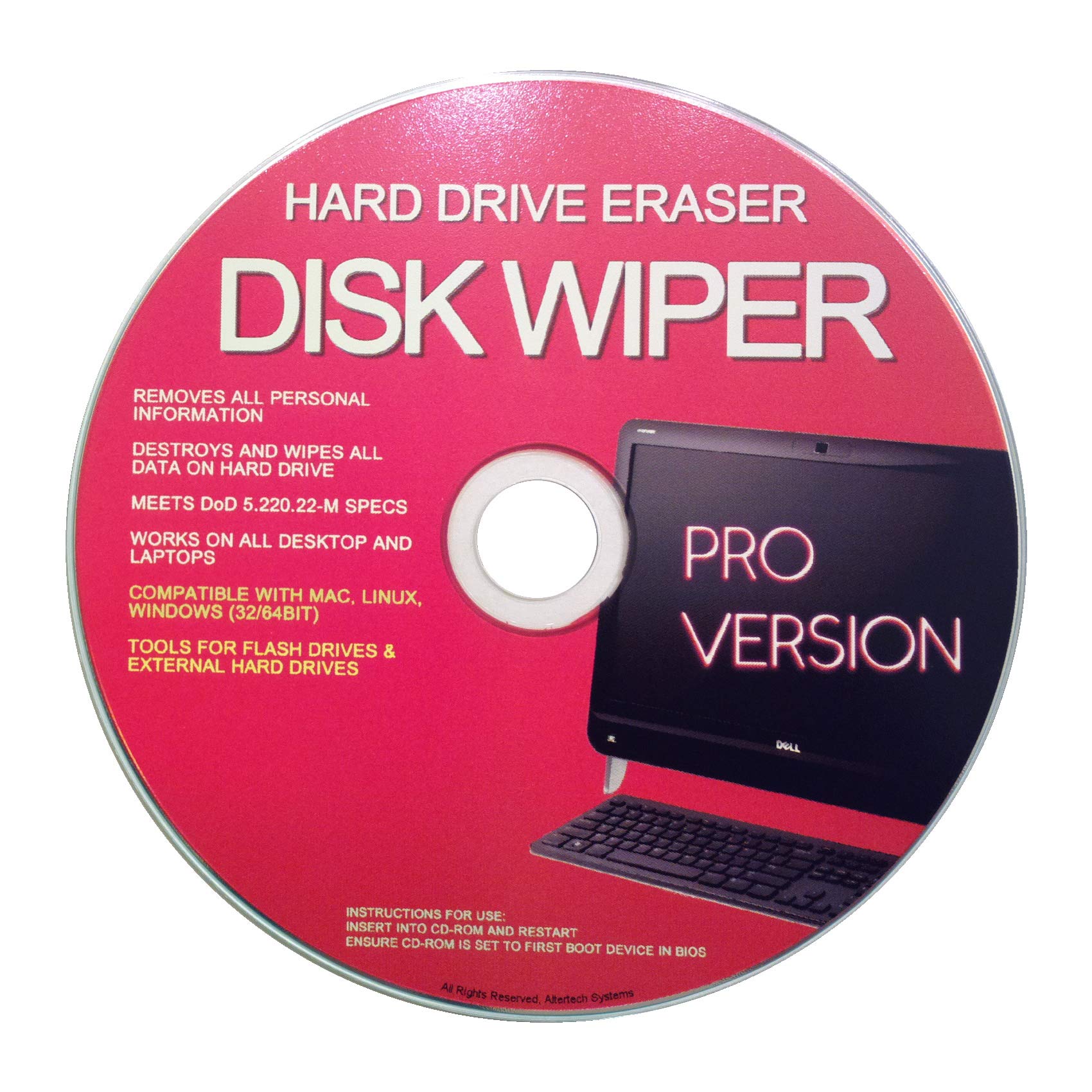 Professional Hard Drive Wiper & USB Eraser CD – ALL OS 32/64Bit