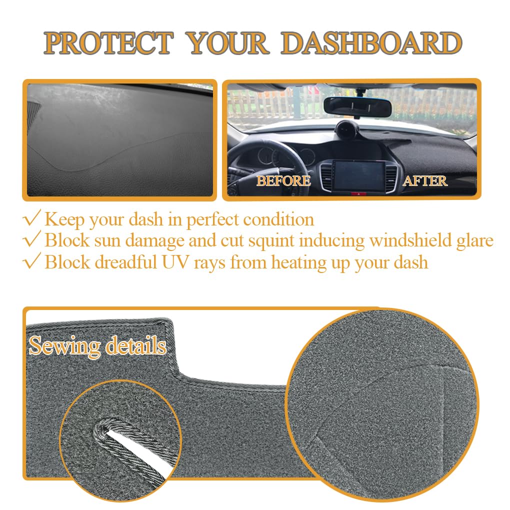 Dashboard Cover Dash Cover Mat Pad Carpet Custom Fit for Ford F250 F350 F450 Super Duty 1999 2000 2001 2002 2003 2004 (Dark Gray) Y72