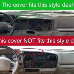 Dashboard Cover Dash Cover Mat Pad Carpet Custom Fit for Ford F250 F350 F450 Super Duty 1999 2000 2001 2002 2003 2004 (Dark Gray) Y72