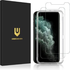 UNBREAKcable Screen Protector for iPhone 11 Pro/ iPhone X/ iPhone XS with Easy Installation Kit [2-Pack] [Double Defence][99.99% HD Clear] [Easy Installation Frame] [9H Hardness][Bubble Free][ Anti-Fingerprint]