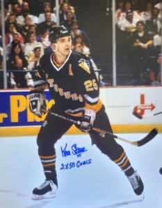 autographed kevin stevens 16x20 pittsburgh penguins photo