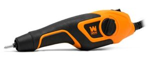 wen 21d variable-depth carbide-tipped engraver for wood and metal , lightweight, variable speed, compact, orange