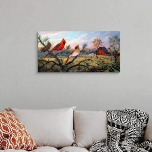 GREATBIGCANVAS Meadow Retreat Canvas Wall Art Print, Barn Home Decor Artwork, 36"x18"x1.5"