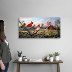 GREATBIGCANVAS Meadow Retreat Canvas Wall Art Print, Barn Home Decor Artwork, 36"x18"x1.5"