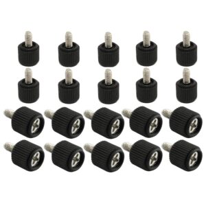 ruiling 20pcs 6#-32 * 6 pc case thumb screws phillips head toolless adjustment hand-tighten computer screw black