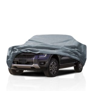 5 layer semi custom fit truck full car cover for ford ranger 2019-2024 supercrew pickup 5.0 feet bed, all weather protection breathable dust scratch, dust, snow shield